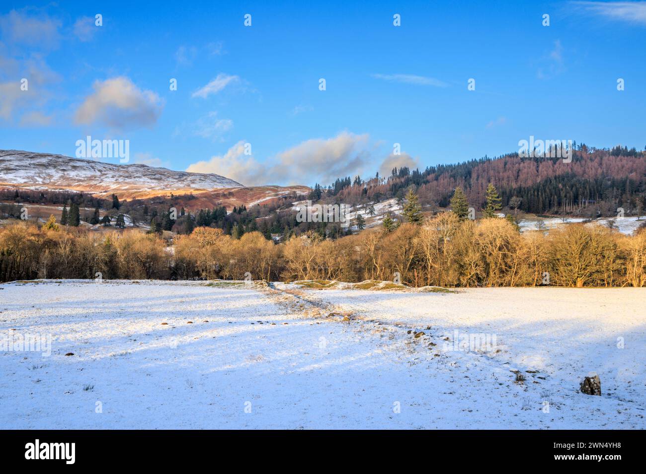 The remains of Bochastle Roman Fort near Callander, Trossachs, Stirling ...