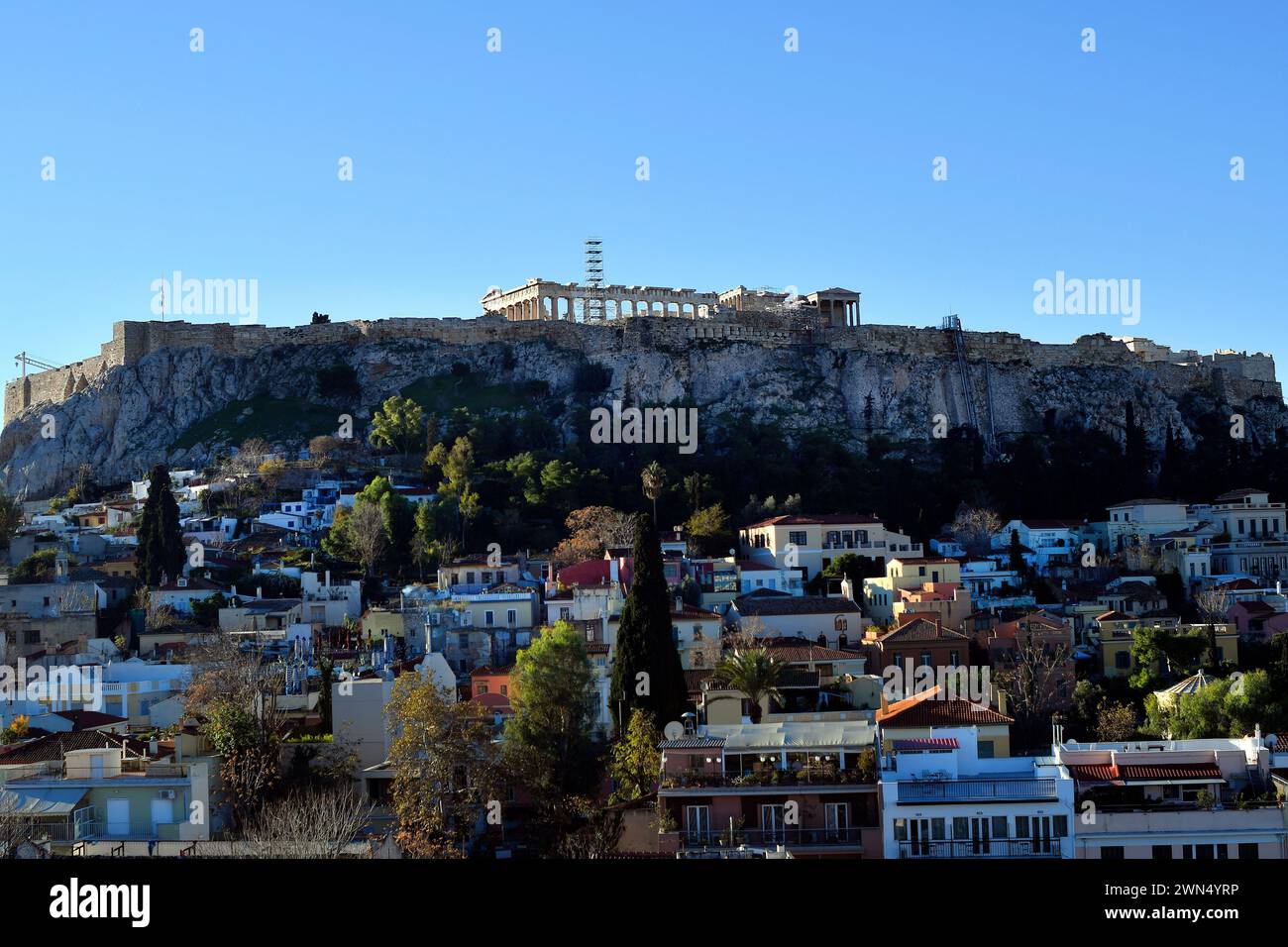 Athens, Greece - December19, 2023: City view to the Acropolis with ...