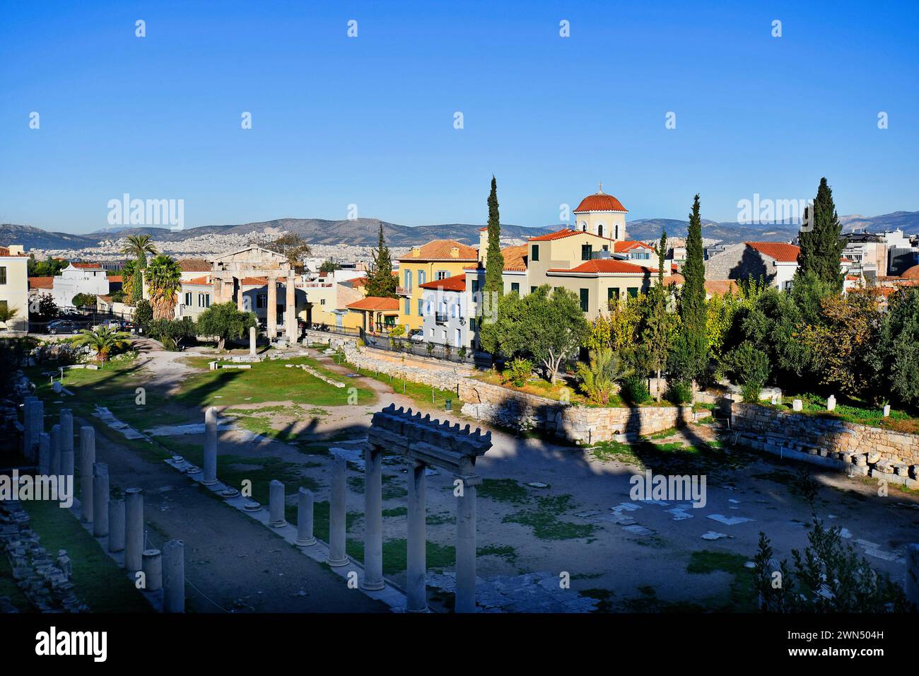 Athens, Greece - December19, 2023: Ruins of ancient Roman Agora ...
