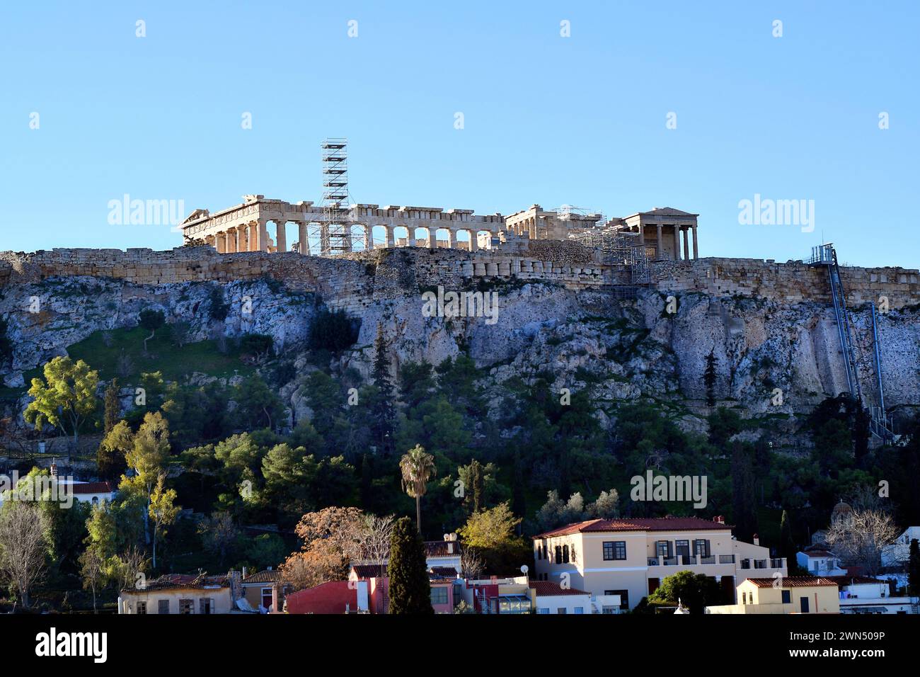 Athens, Greece - December19, 2023: City view to the Acropolis with ...