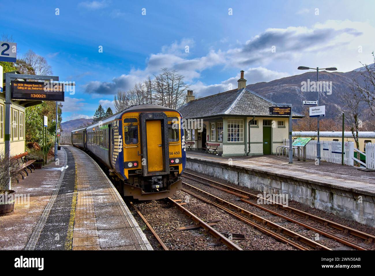 Glenfinnan Railway Station a ScotRail Train waiting at the platform ...