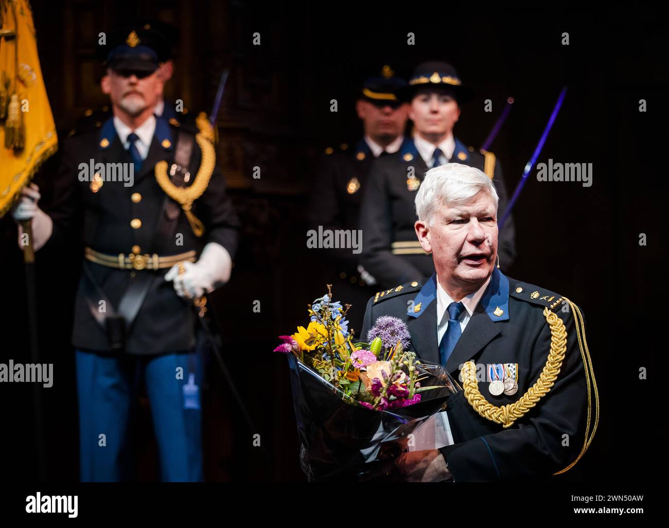 THE HAGUE - Police Chief Henk van Essen says goodbye in the Nieuwe Kerk ...