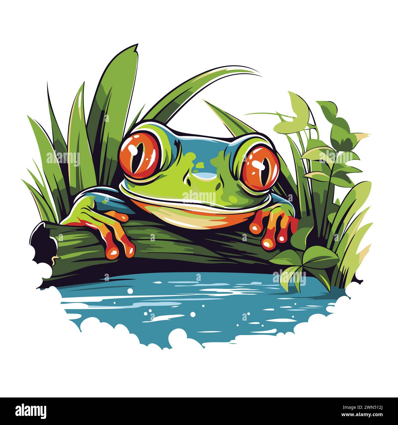 Toad pond Stock Vector Images - Alamy