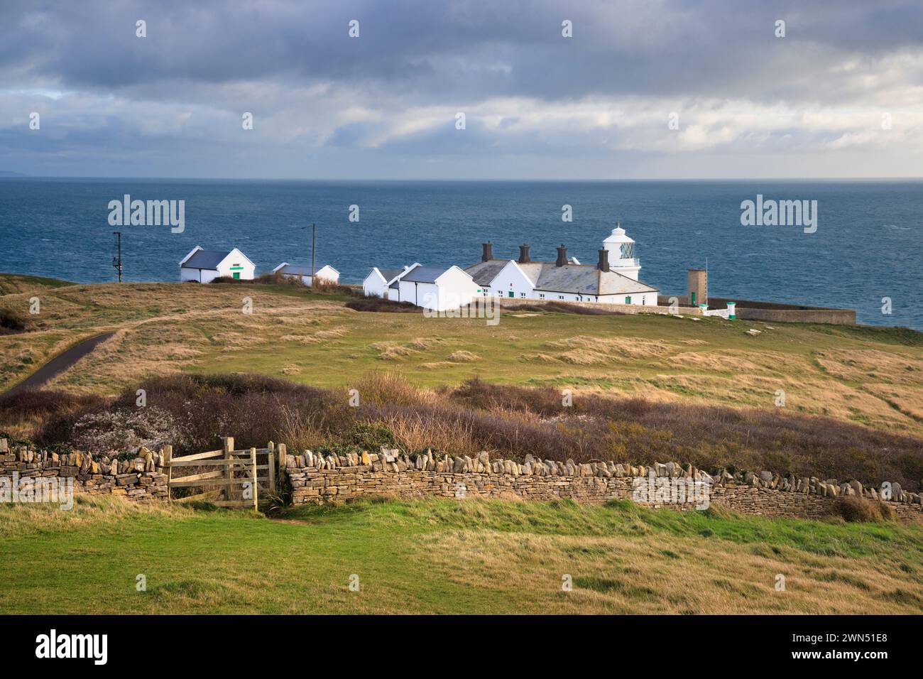 Anvil Point Lighthouse on the Isle of Purbeck coast, Dorset, England ...