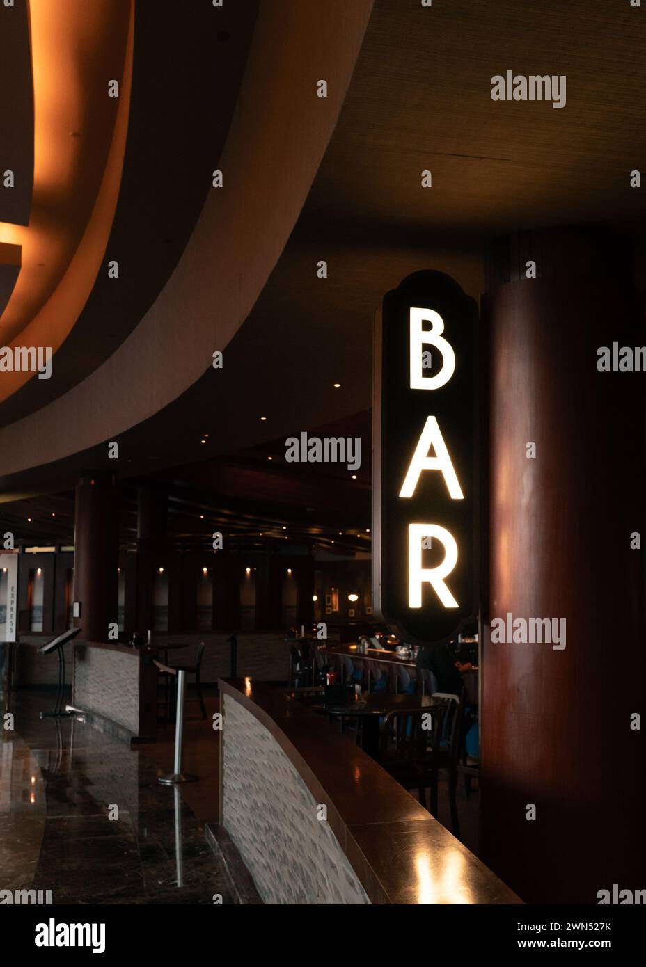 indoor image of a bar sign lit up Stock Photo - Alamy