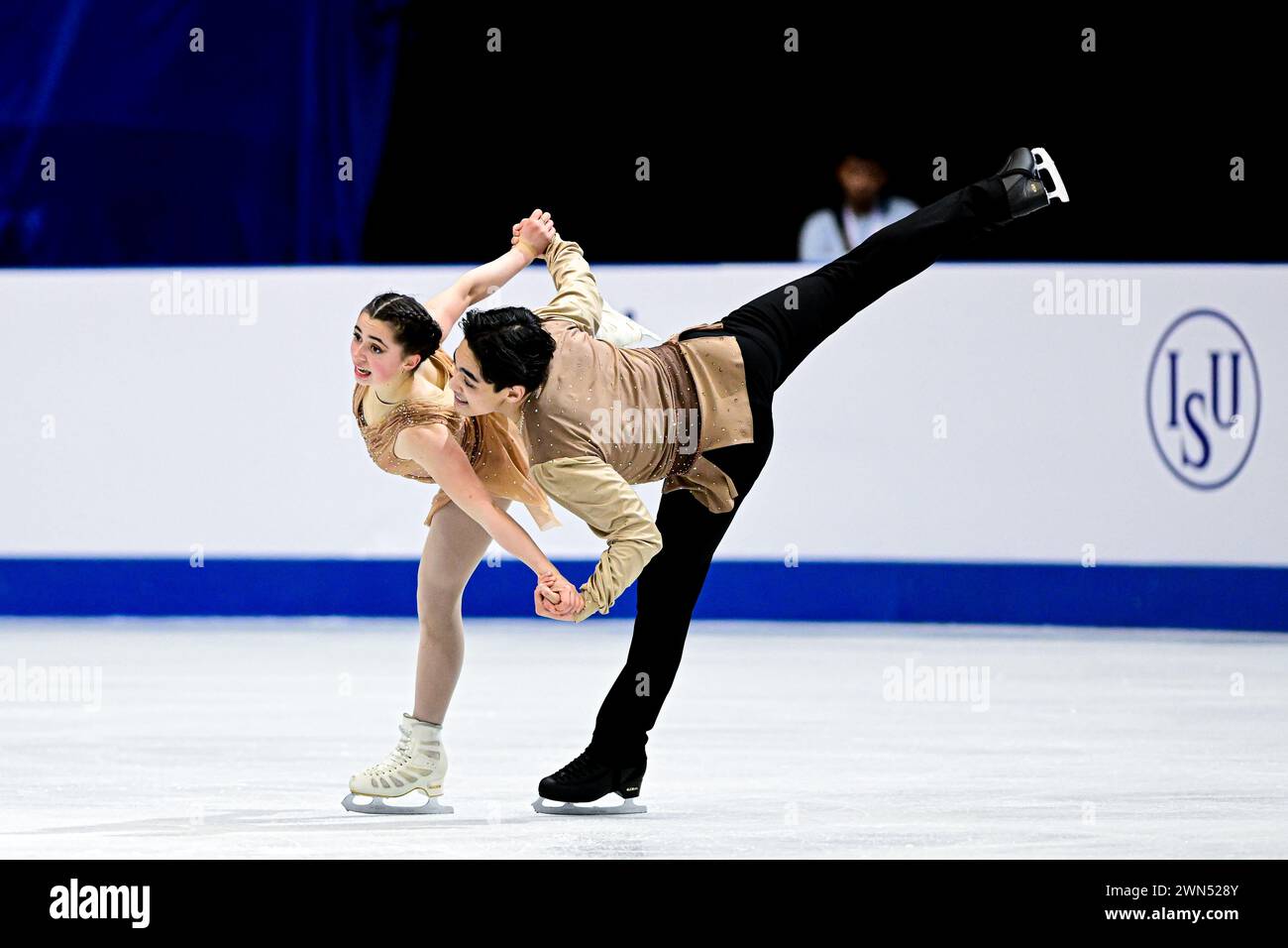 Olivia FLORES & Luke WANG (USA), during Junior Pairs Free Skating, at ...