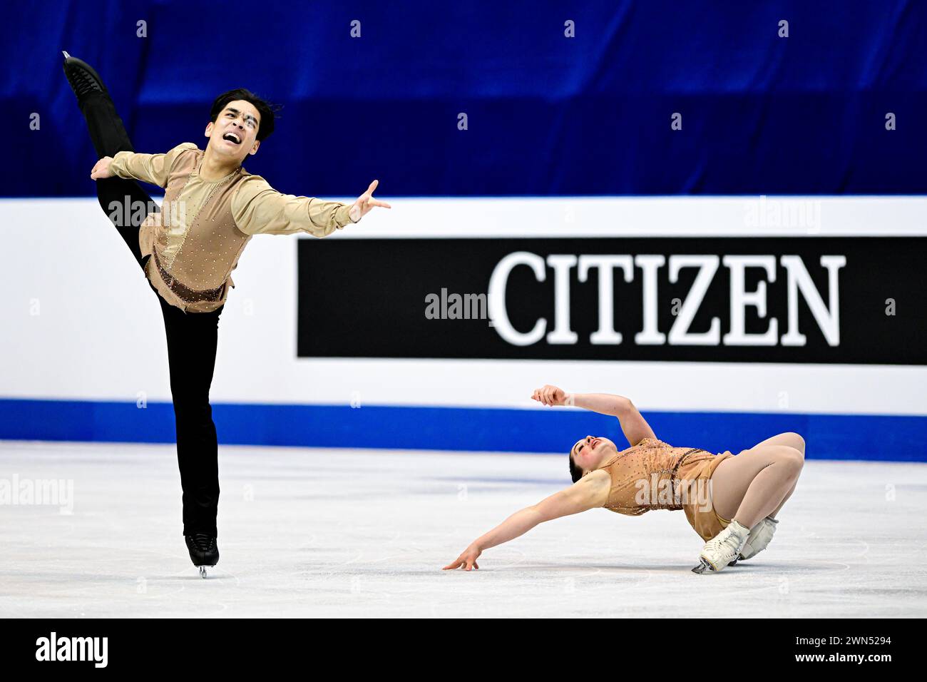 Olivia FLORES & Luke WANG (USA), during Junior Pairs Free Skating, at ...