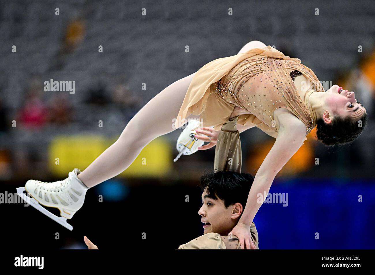 Olivia FLORES & Luke WANG (USA), during Junior Pairs Free Skating, at ...