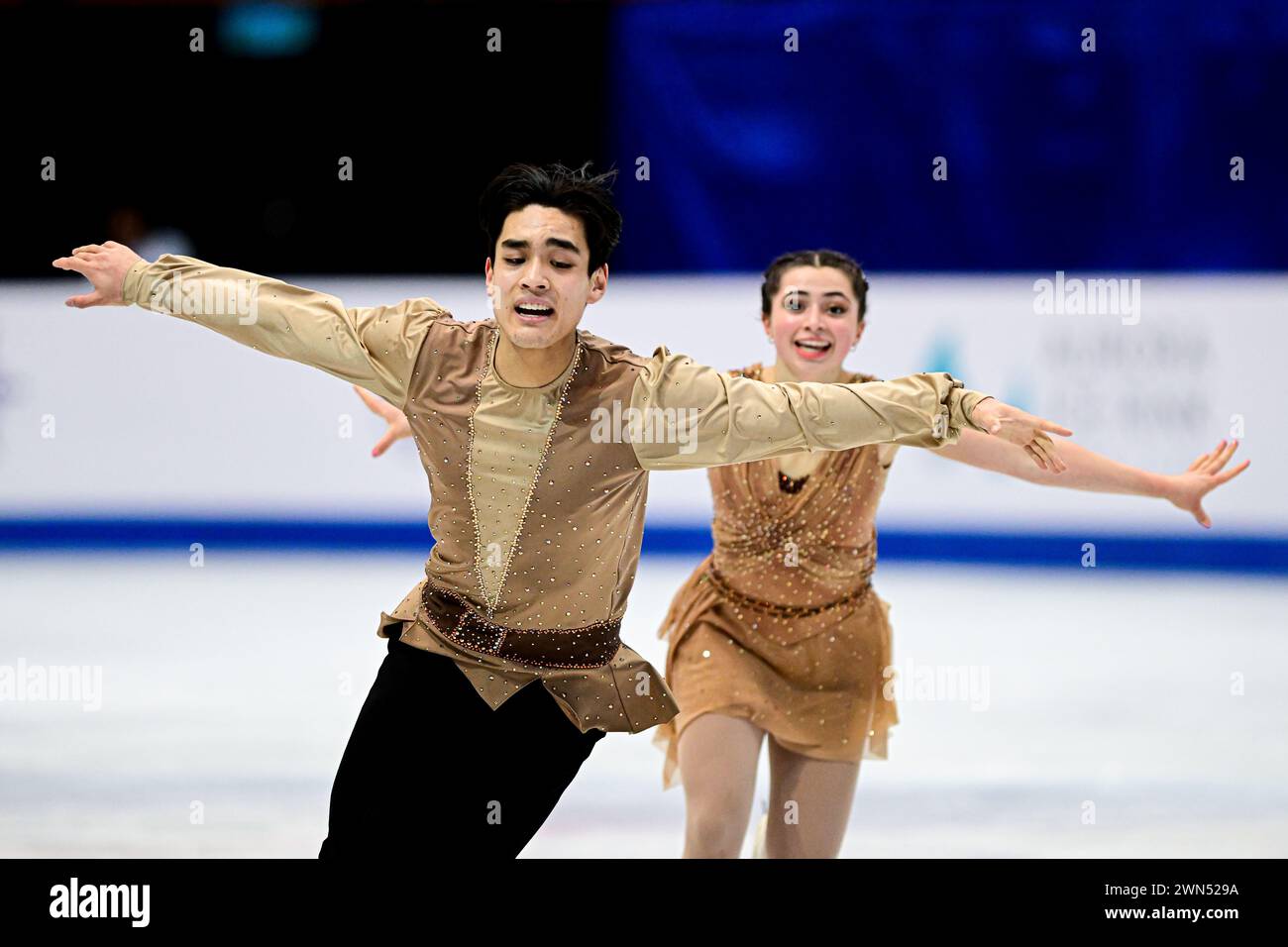 Olivia FLORES & Luke WANG (USA), during Junior Pairs Free Skating, at ...