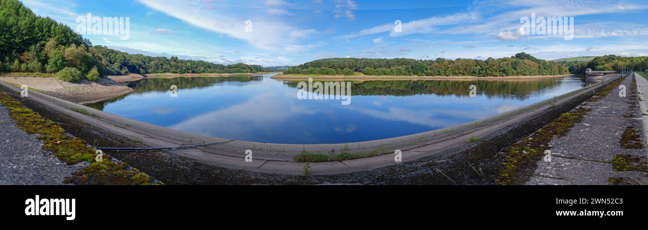 A panorama of the dam at Tittesworth reservoir, Meerbrook, Leek ...