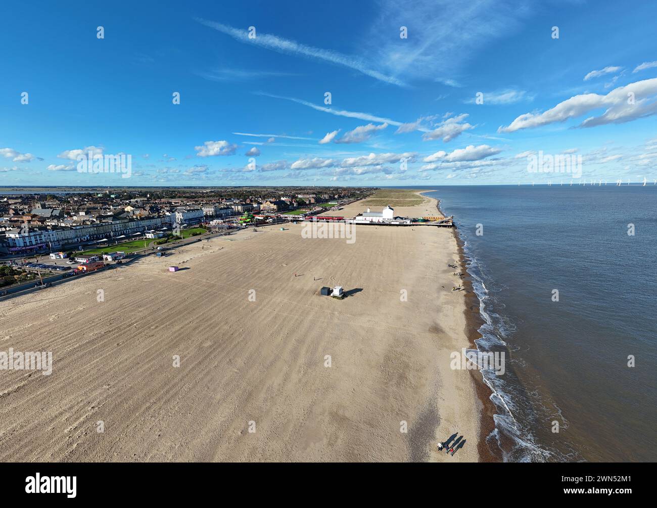 Great Yarmouth beach seafront Norfolk UK drone,aerial sunny day Stock ...