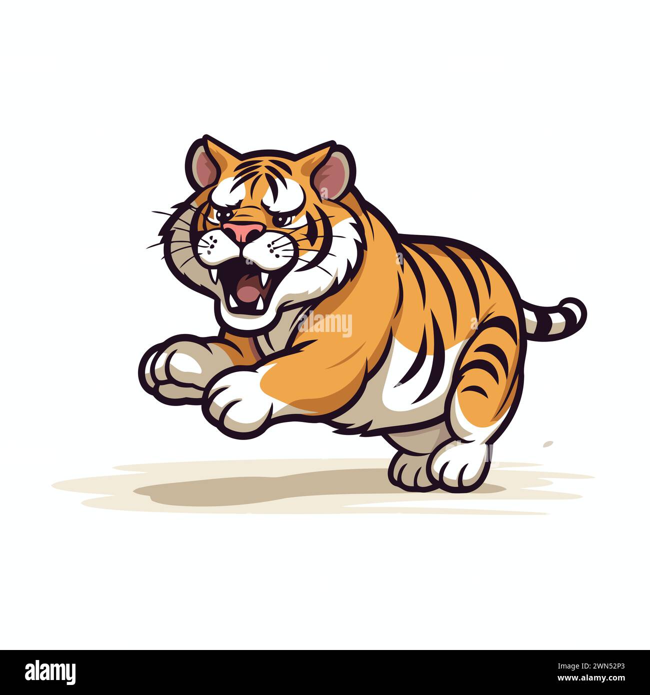 Cartoon Tiger Running To The Right