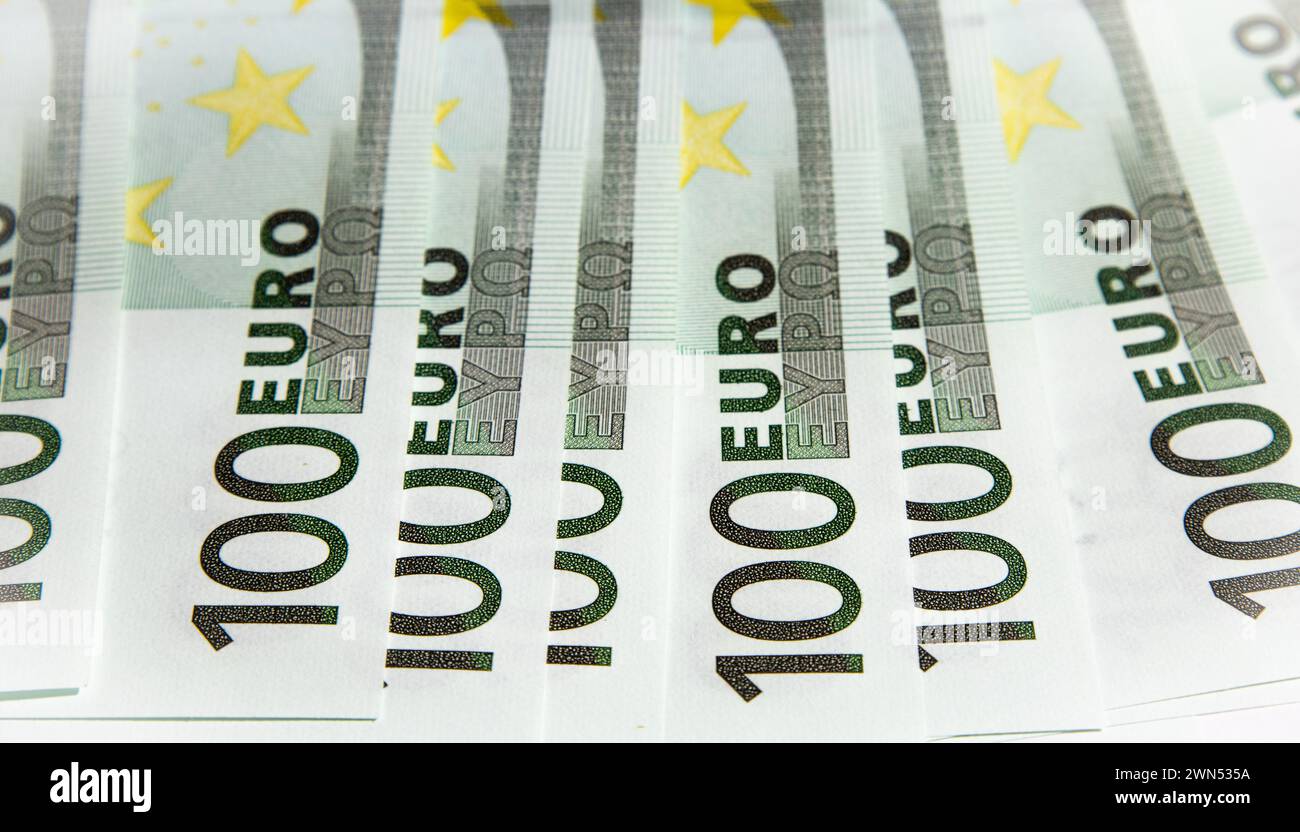 Euro banknotes European money. Economy and banks of Europe Stock Photo ...