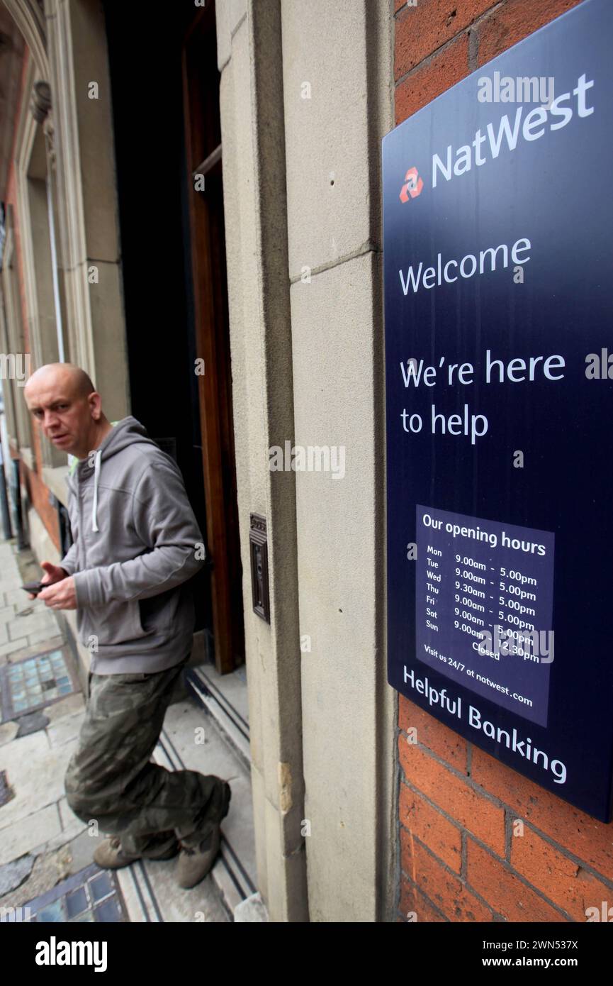 24/06/2012 ..Customers visit Nat West branch in Ashbourne, Derbyshire ...