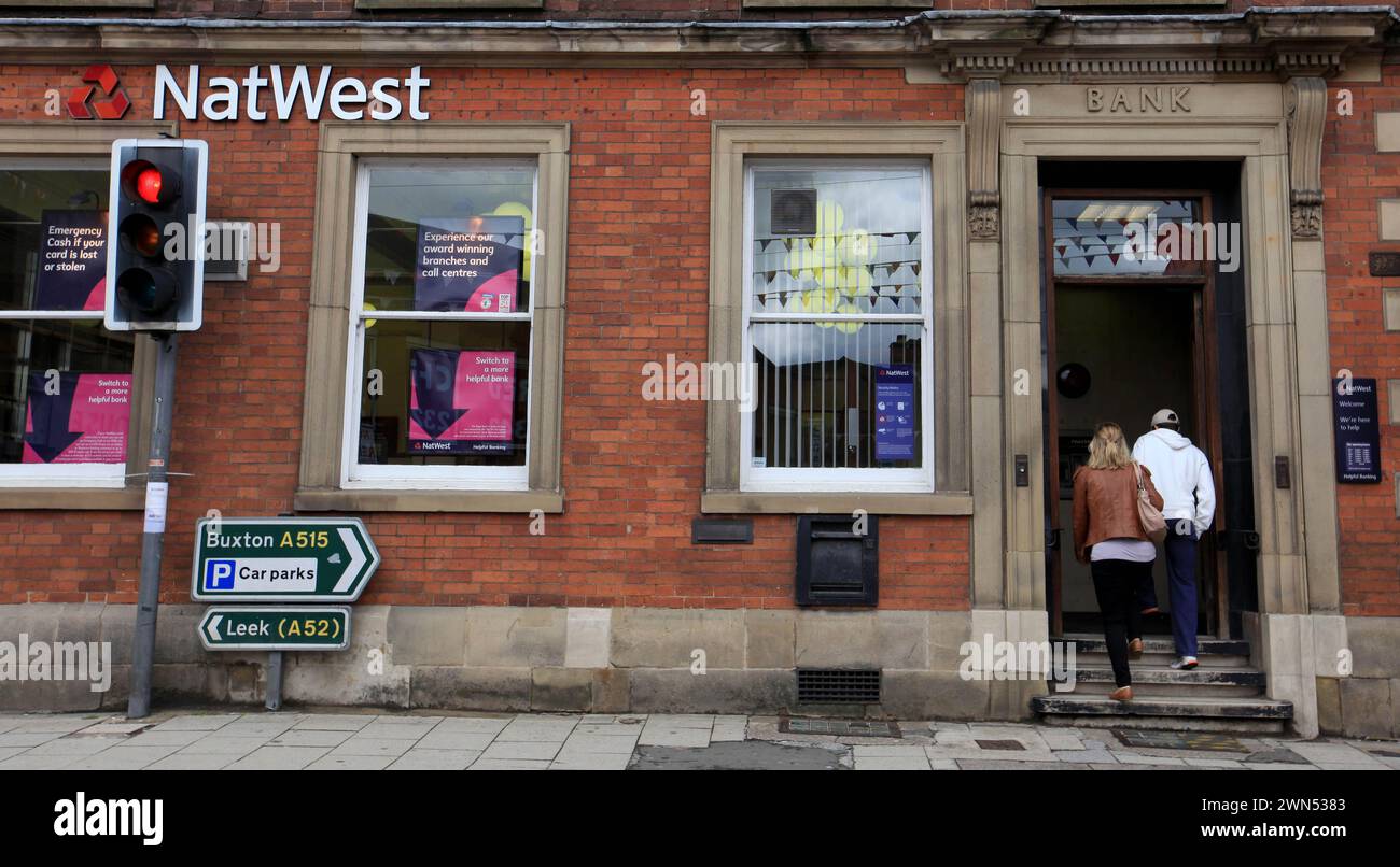 24/06/2012 ..Customers visit Nat West branch in Ashbourne, Derbyshire ...