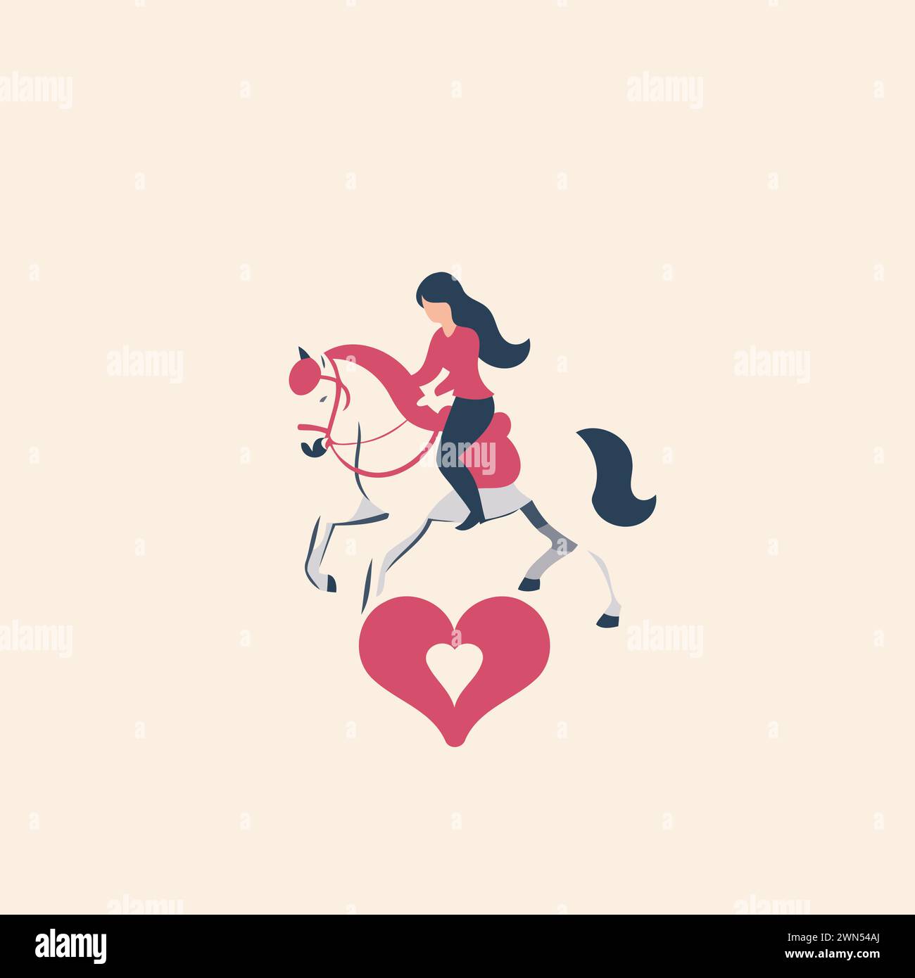 Woman riding pony Stock Vector Images - Alamy