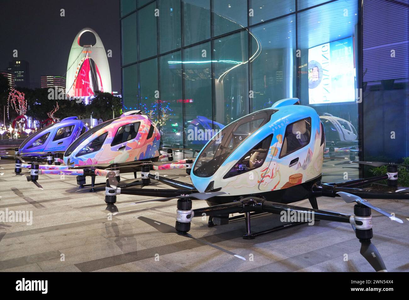 Guangzhou, China - February 24, 2024 : Drones capable of carrying ...