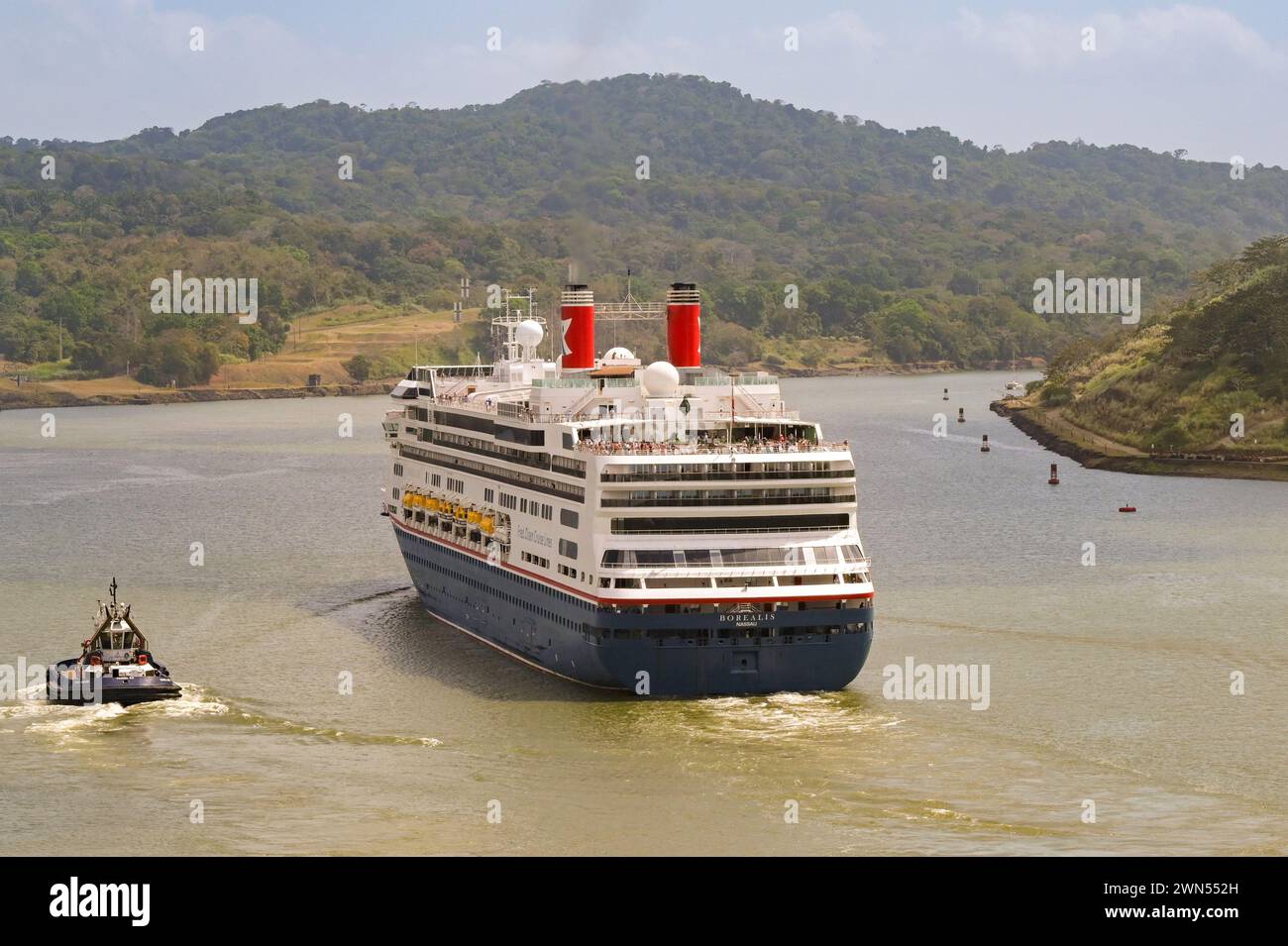 Panama Canal, Panama - 23 January 2024: Cruise ship Borealis sailing ...