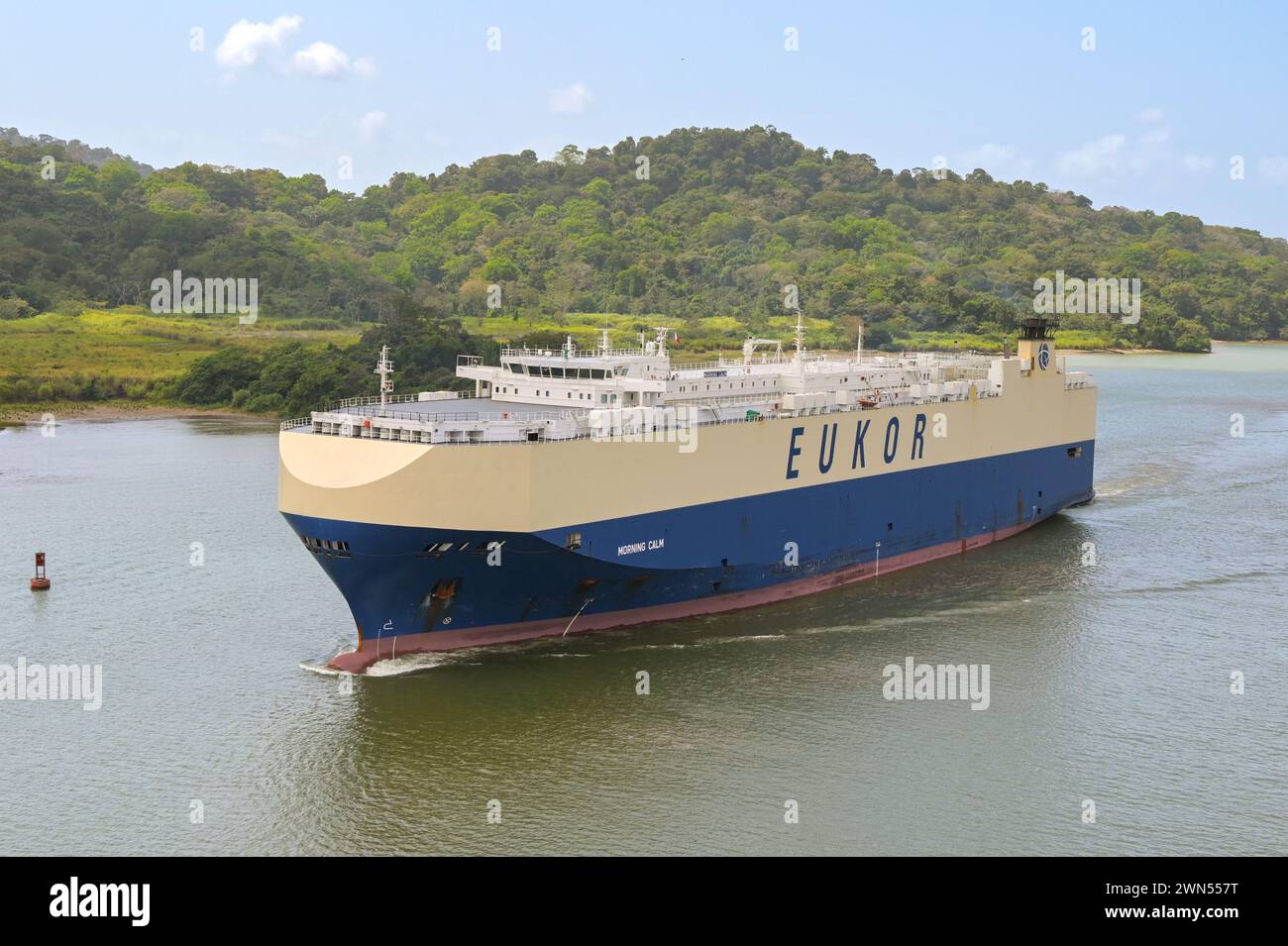 Panama Canal, Panama - 23 January 2024: Car transporter Morning Calm ...