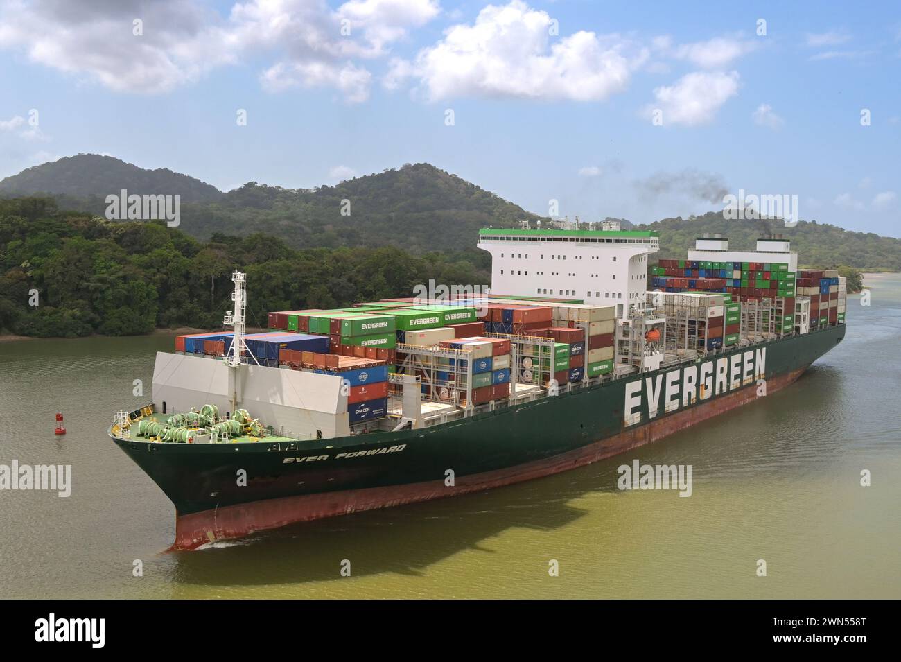 Panama Canal, Panama - 23 January 2024: Container ship Ever Forward ...