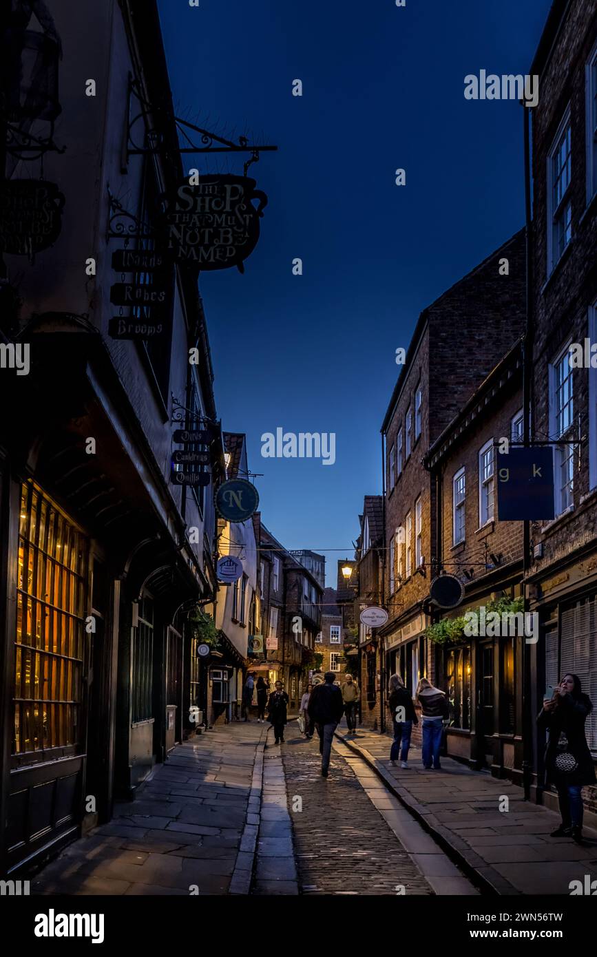 The Shambles at night in York, England Stock Photo - Alamy