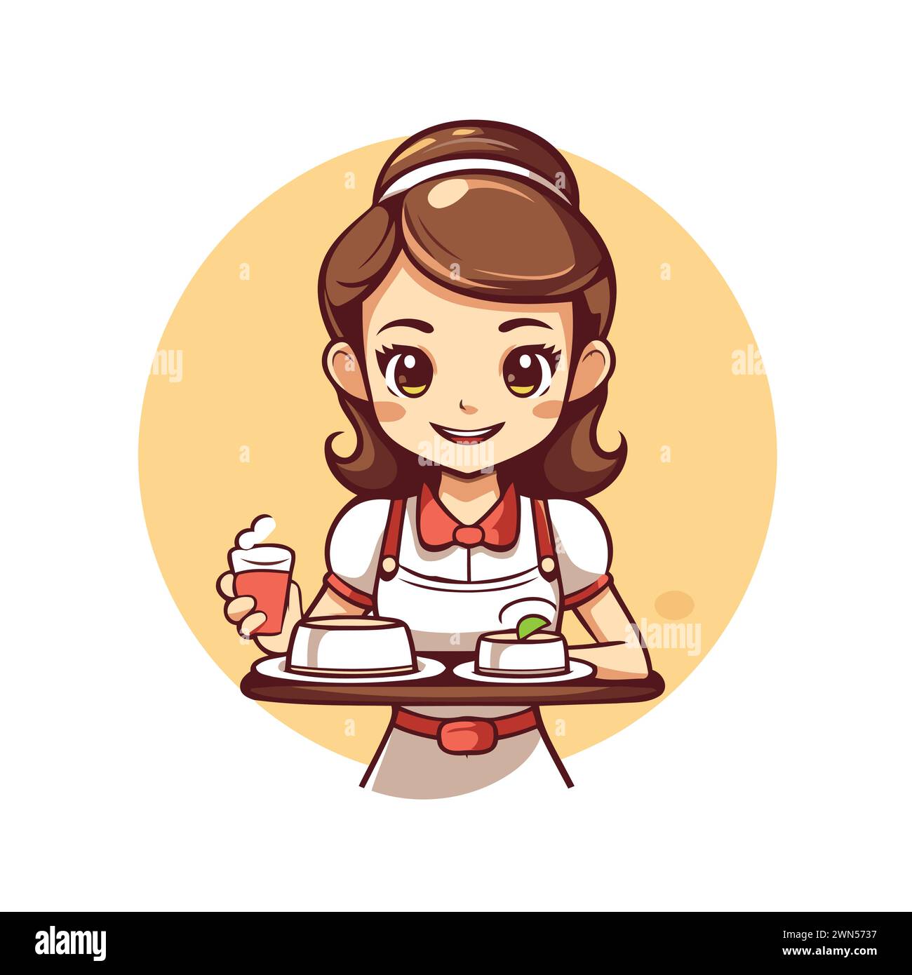 Cartoon waitress Cut Out Stock Images & Pictures - Alamy