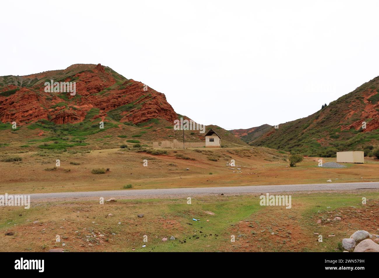 Unusual rock formations from red sandstone in canyon Seven bulls in ...