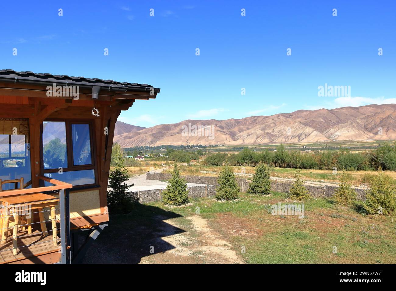 rural landscape in the Chong Kemin National Park in Kyrgyzstan in ...