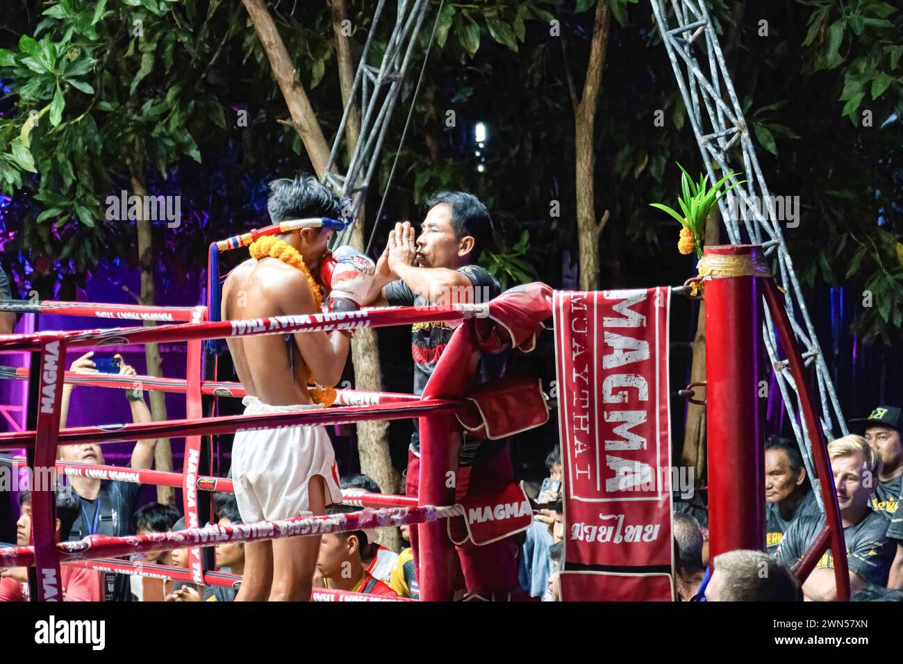 Koh Chang, Thailand. 24th Feb, 2024. The boxer Petch Morakot and his ...