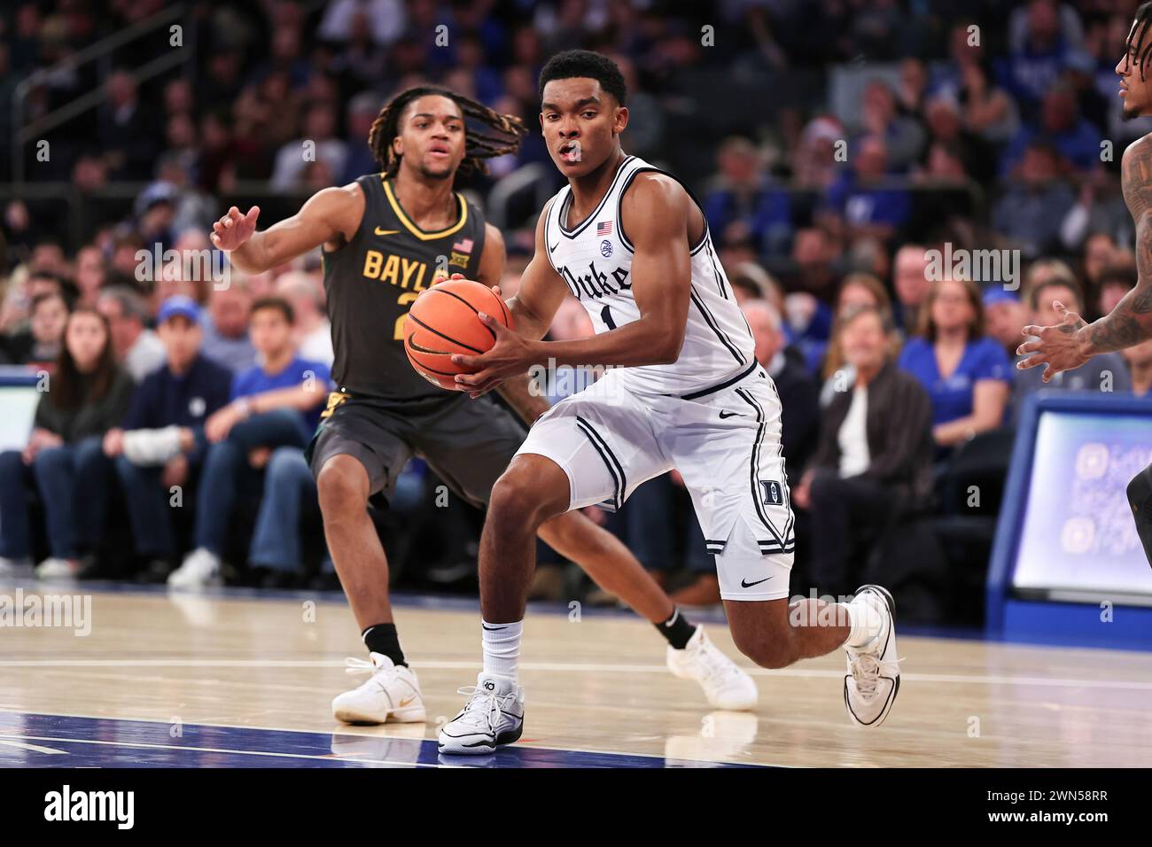 NEW YORK, NY - DECEMBER 20: Caleb Foster #1 of the Duke Blue Devils ...