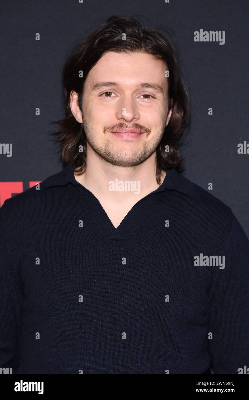 New York, USA. 29th Feb, 2024. Actor Nick Robinson attends Netflix's ...