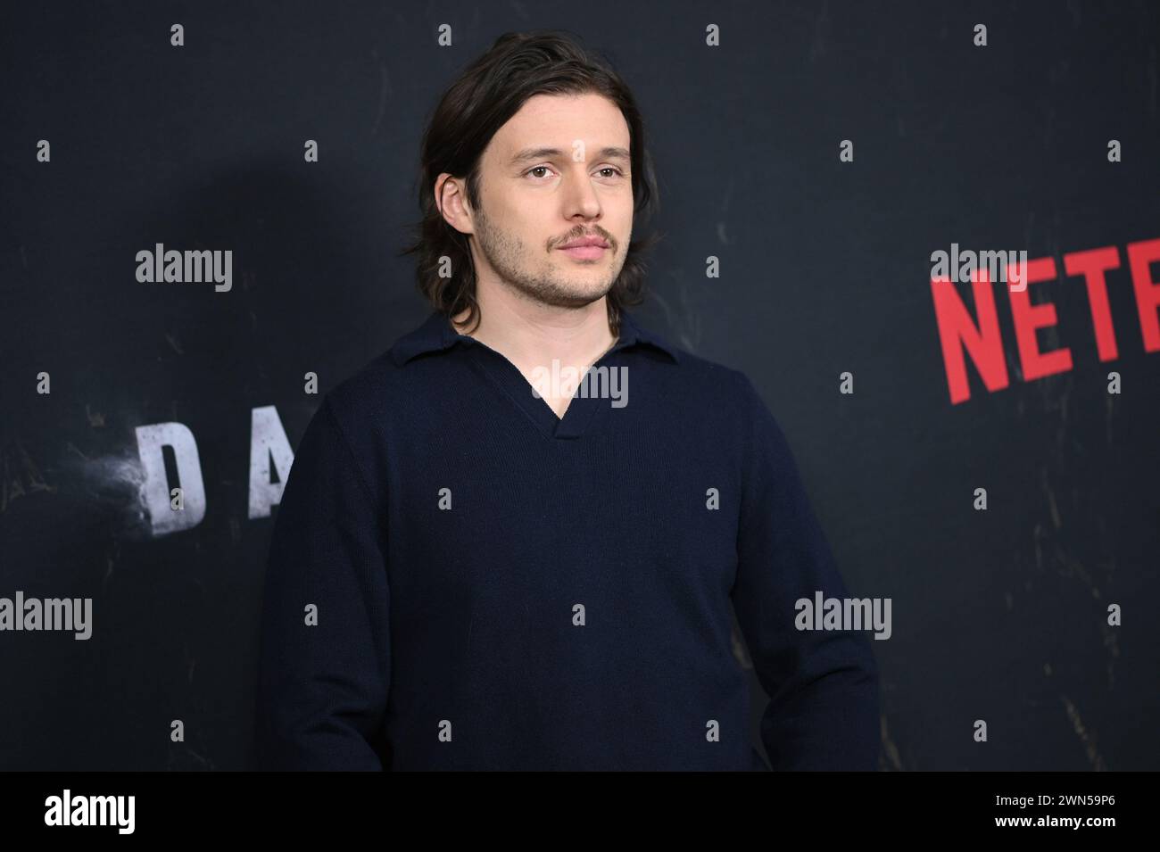 New York, USA. 29th Feb, 2024. Actor Nick Robinson attends Netflix's 'Damsel' photo call at The ...