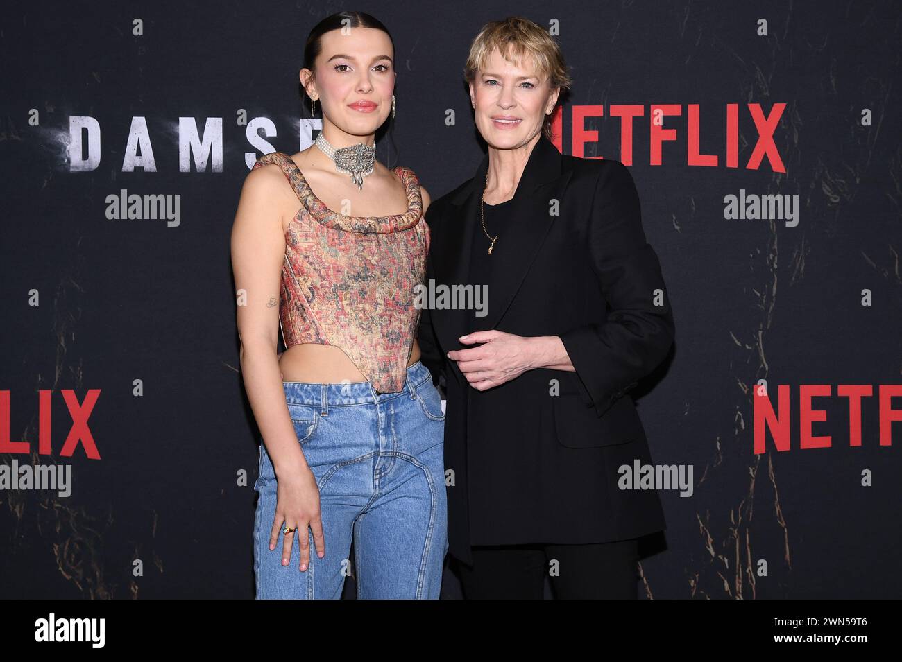 New York, USA. 29th Feb, 2024. Actor Robin Wright attends Netflix's ...