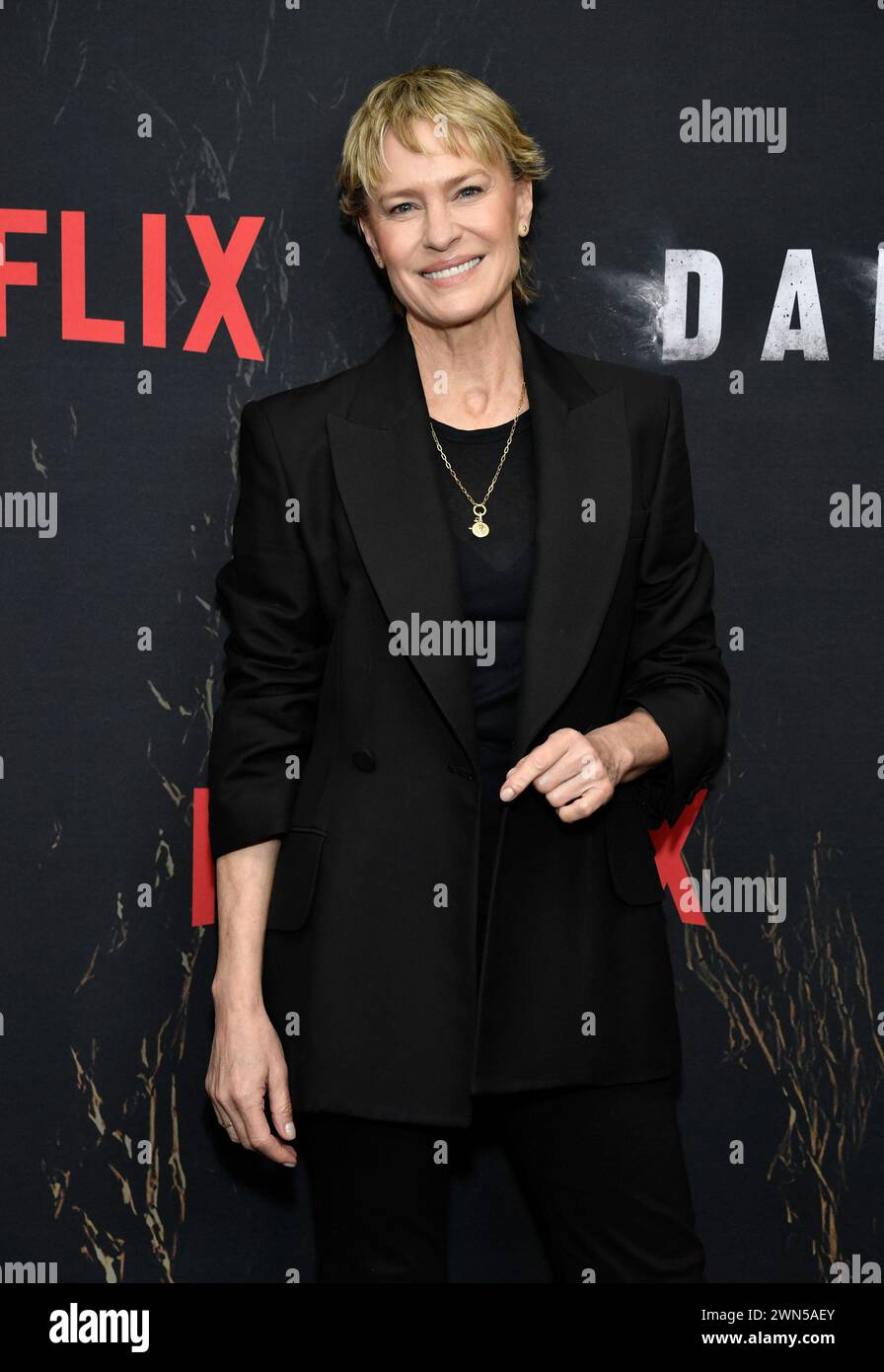Actor Robin Wright poses at the Netflix "Damsel" photo call at the ...