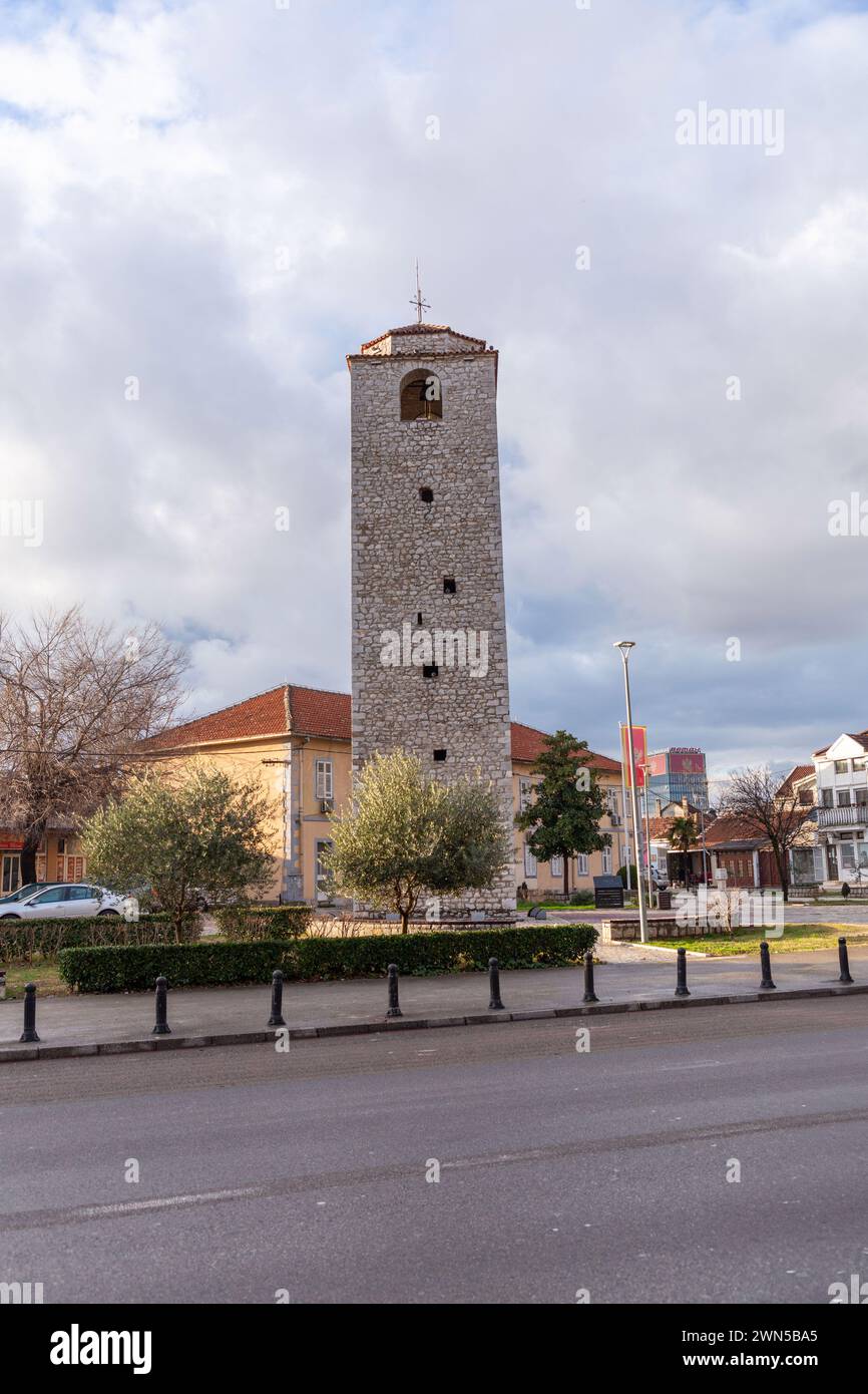 Podgorica, Montenegro - 12 FEB 2024: Sahat Kula of Podgorica, is ...