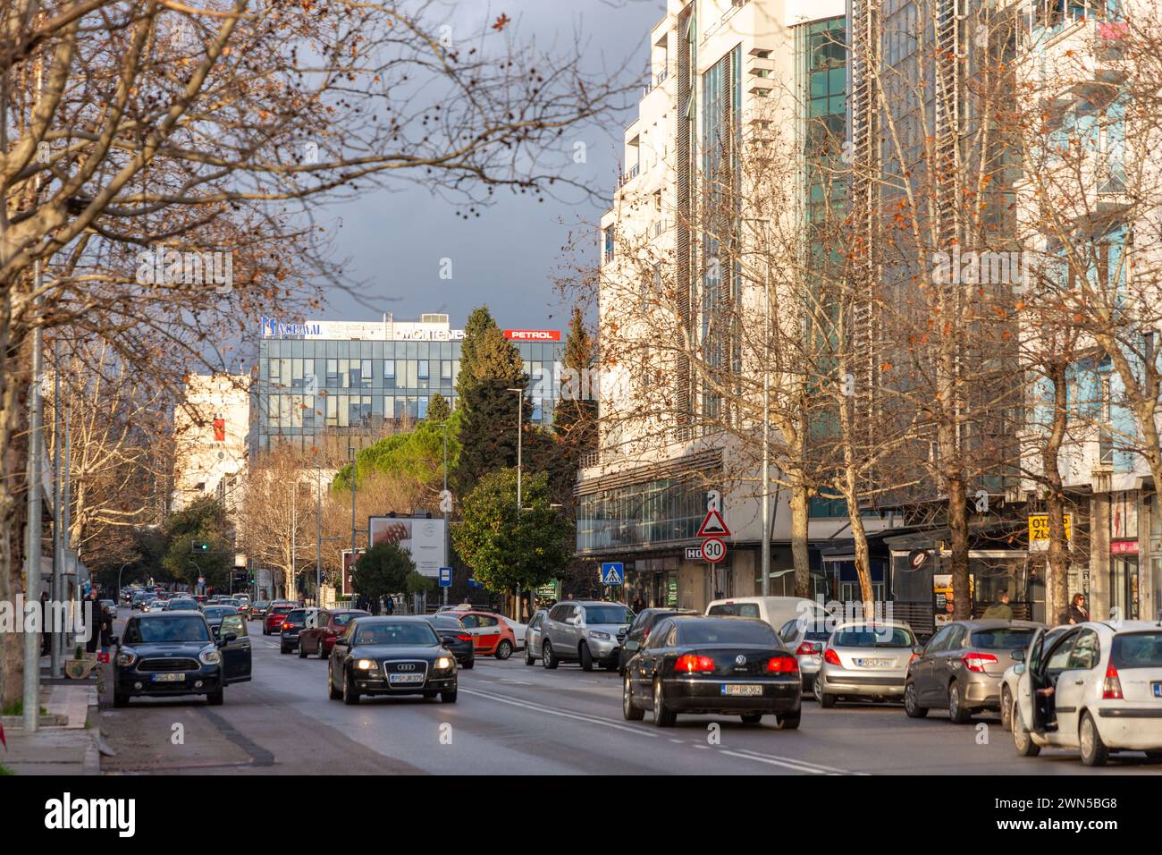Podgorica, Montenegro - 12 FEB 2024: Generic architecture and street ...