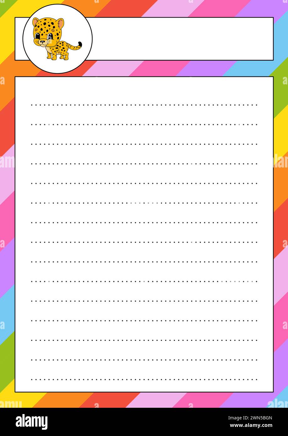 Lined sheet template. Handwriting paper. For diary, planner, checklist ...