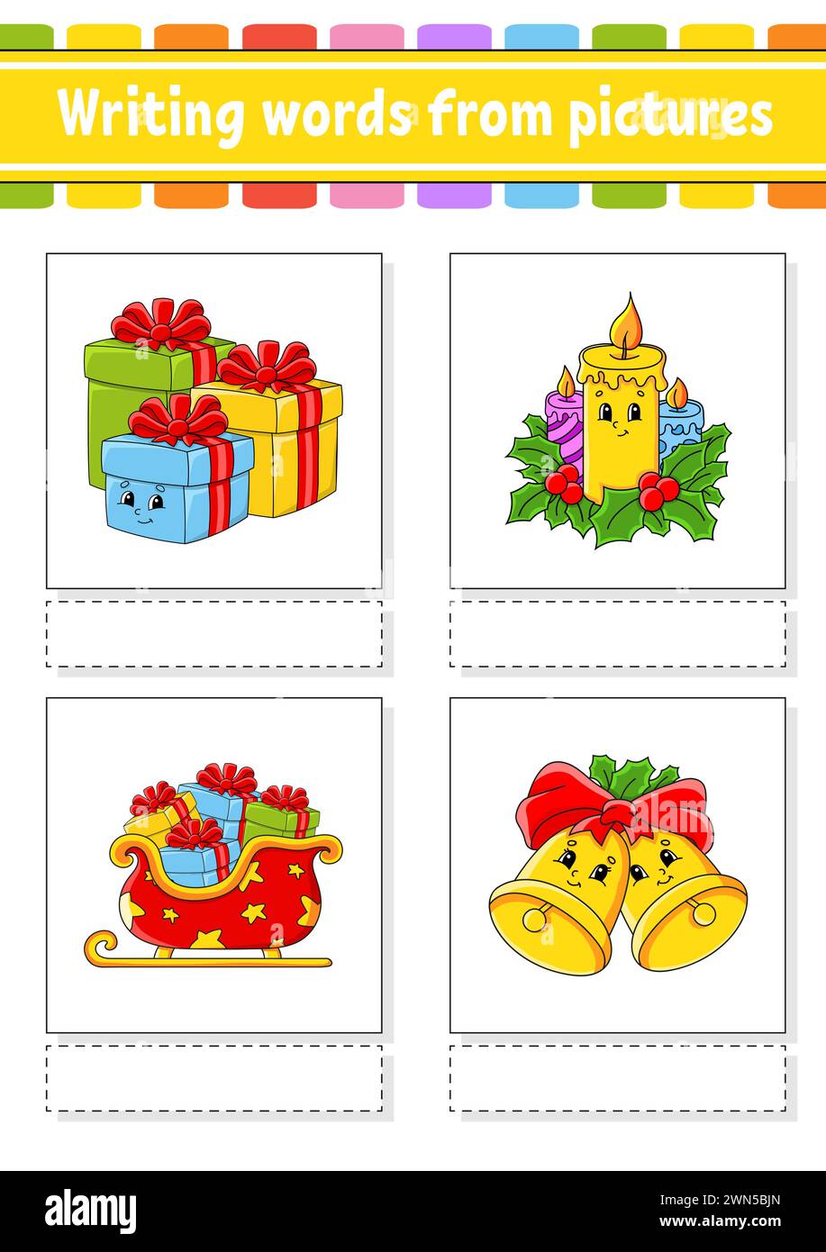 Writing words from pictures. Learn English words. Education developing ...