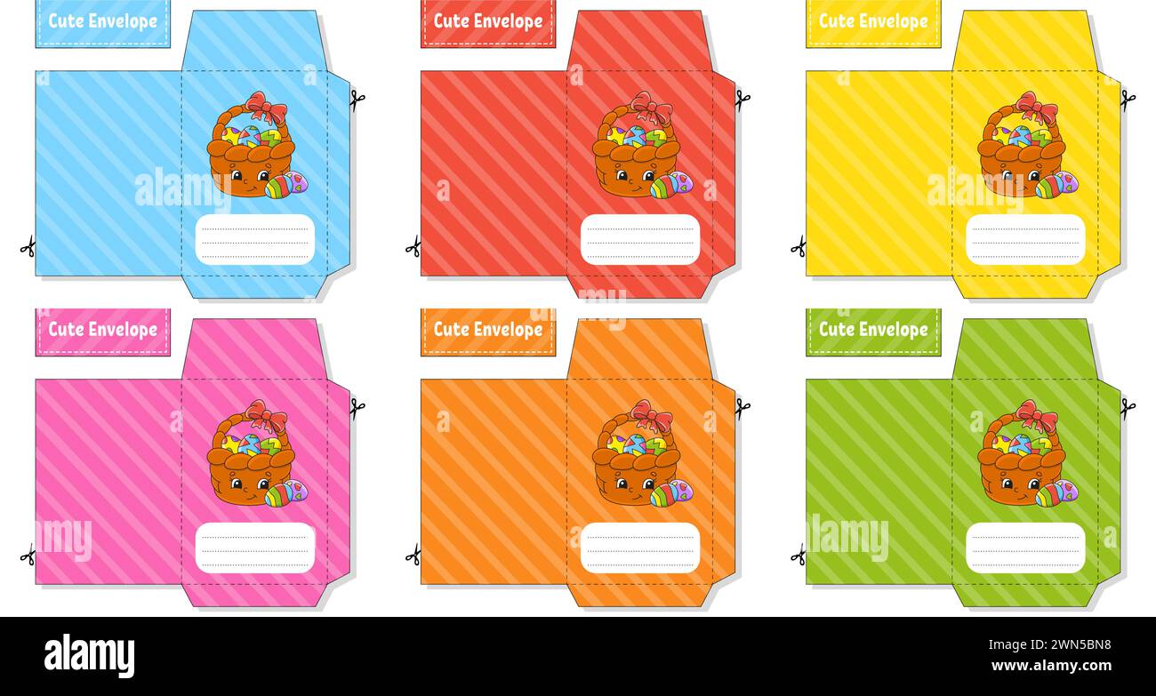 Envelope for kids and toddlers. For children. Vector illustration Stock ...