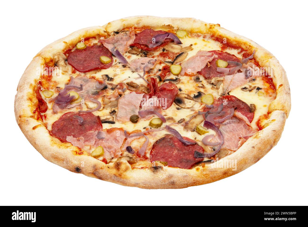 Delicious classic italian Pizza Pepperoni with sausages and cheese ...