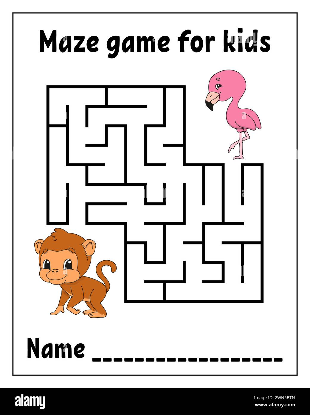 Square maze. Labyrinth conundrum. Game for kids. Puzzle for children ...