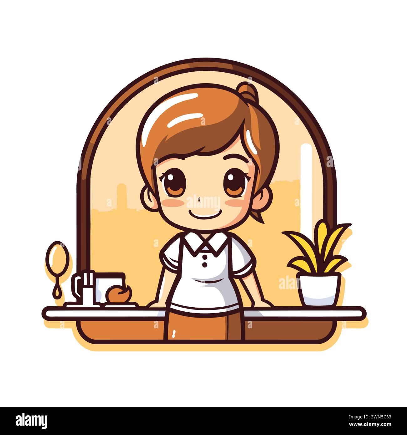 Cartoon waitress Cut Out Stock Images & Pictures - Alamy