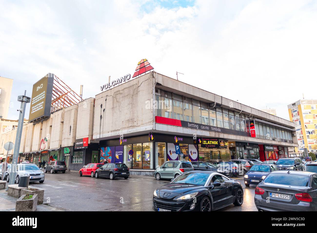 Podgorica, Montenegro - 12 FEB 2024: Trg republika, the Republic Square ...