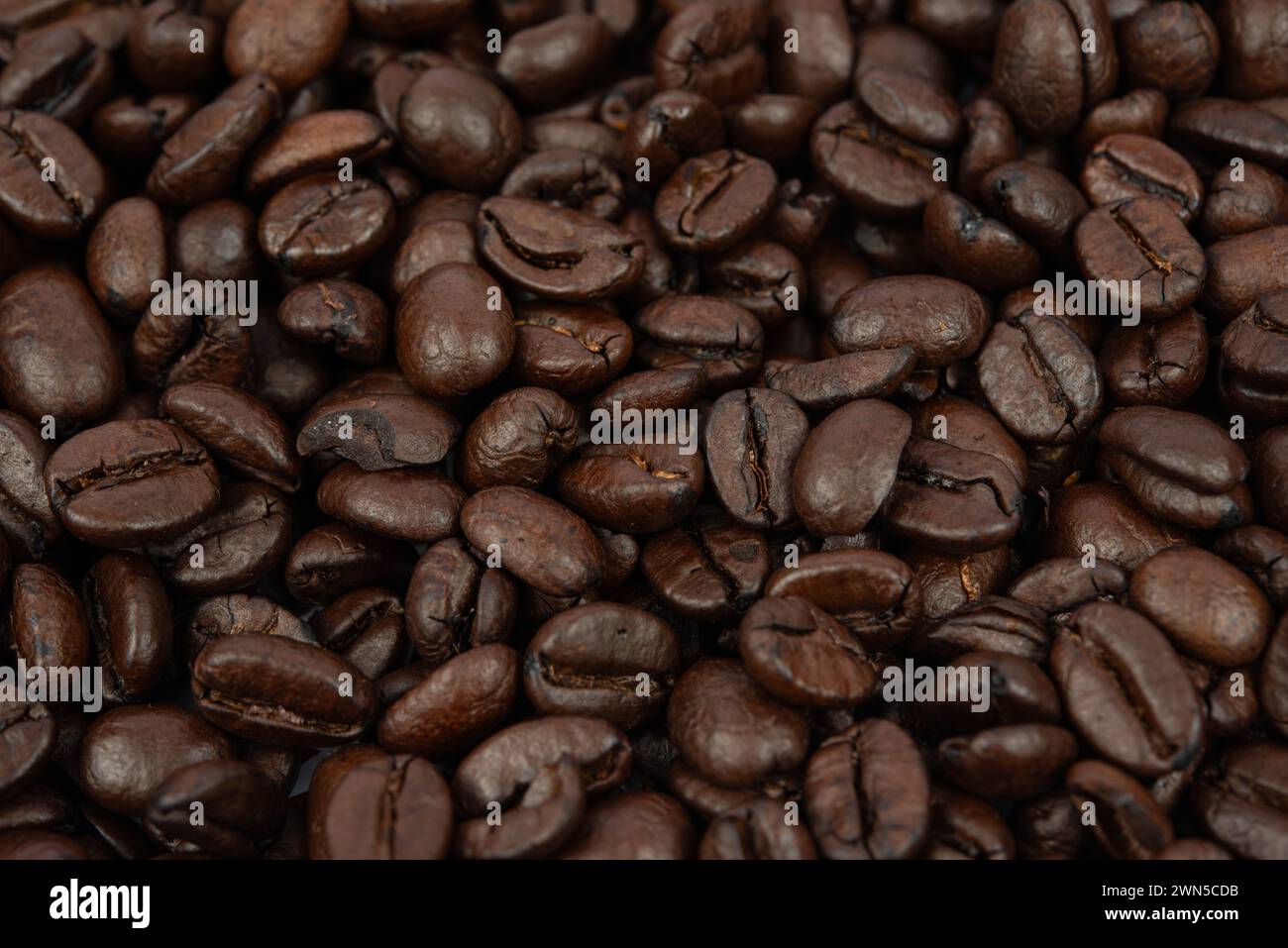 Coffee bean background. Roasted coffee beans on the entire surface ...