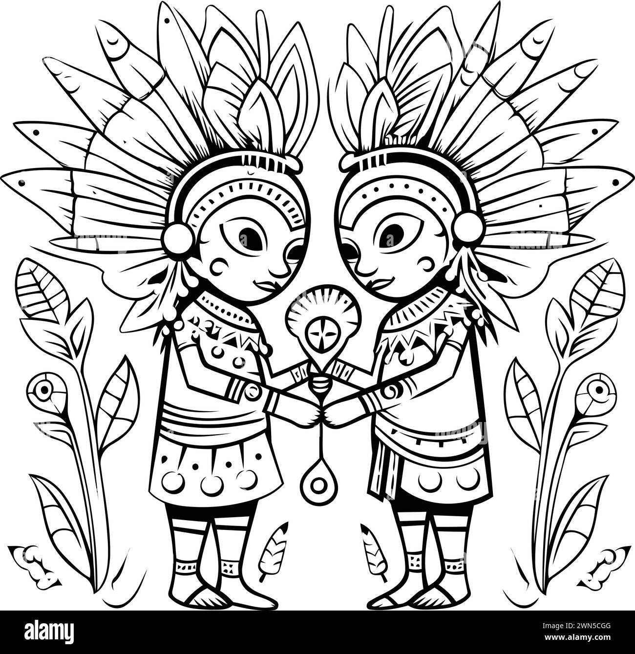 Indigenous couple Stock Vector Images - Alamy