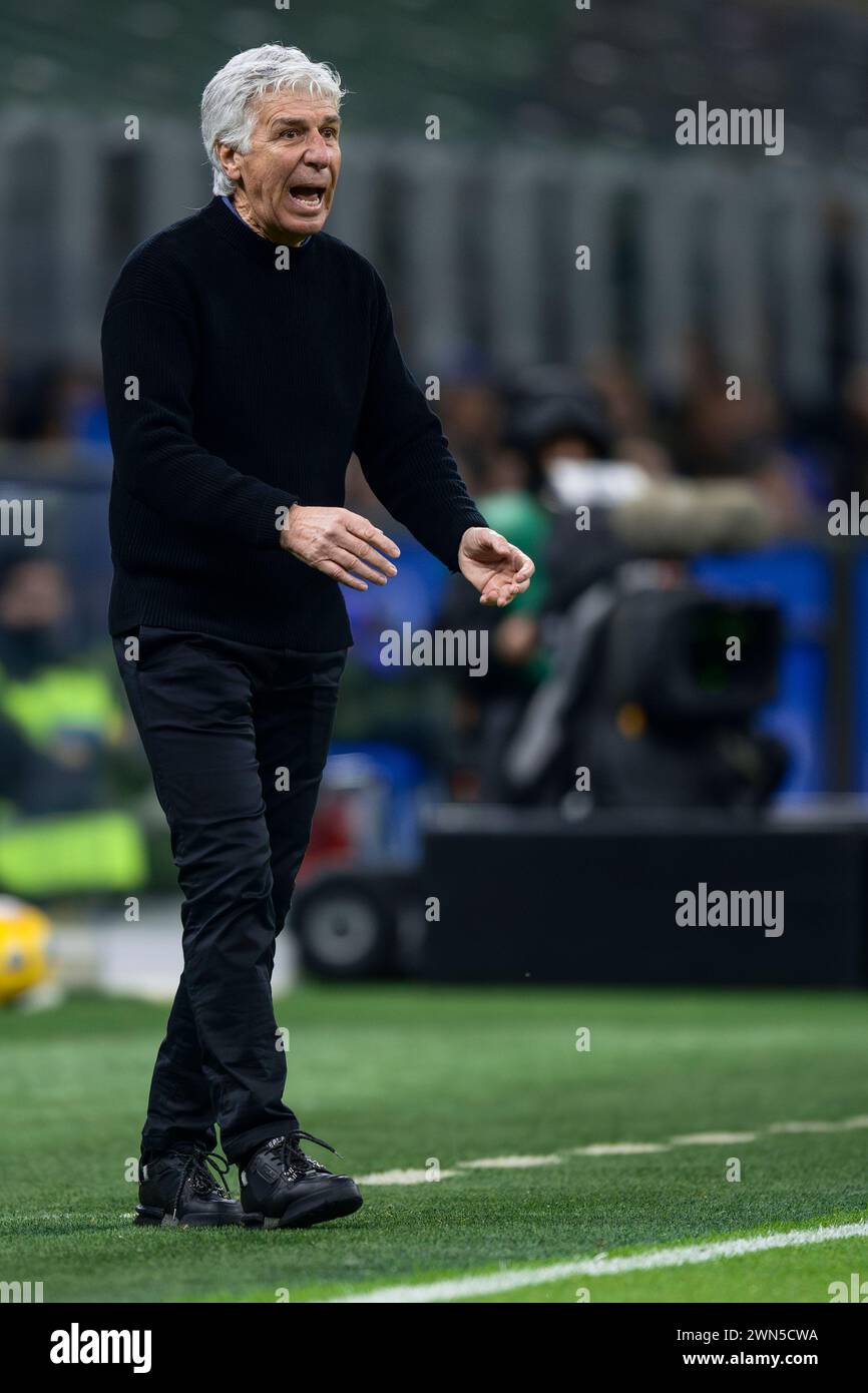 Milan, Italy. 28 February 2024. Gian Piero Gasperini, head coach of ...