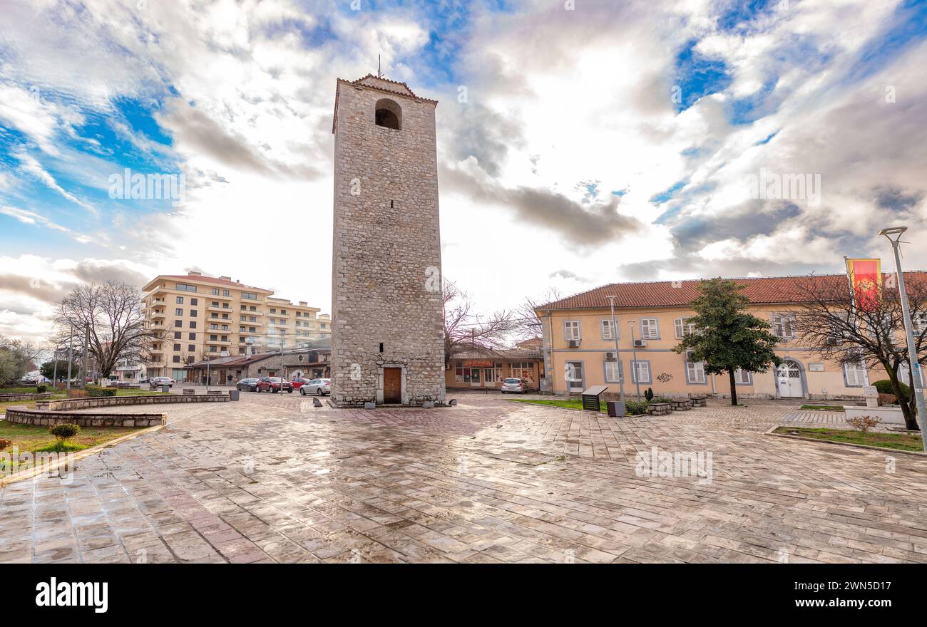 Podgorica, Montenegro - 12 FEB 2024: Sahat Kula of Podgorica, is ...