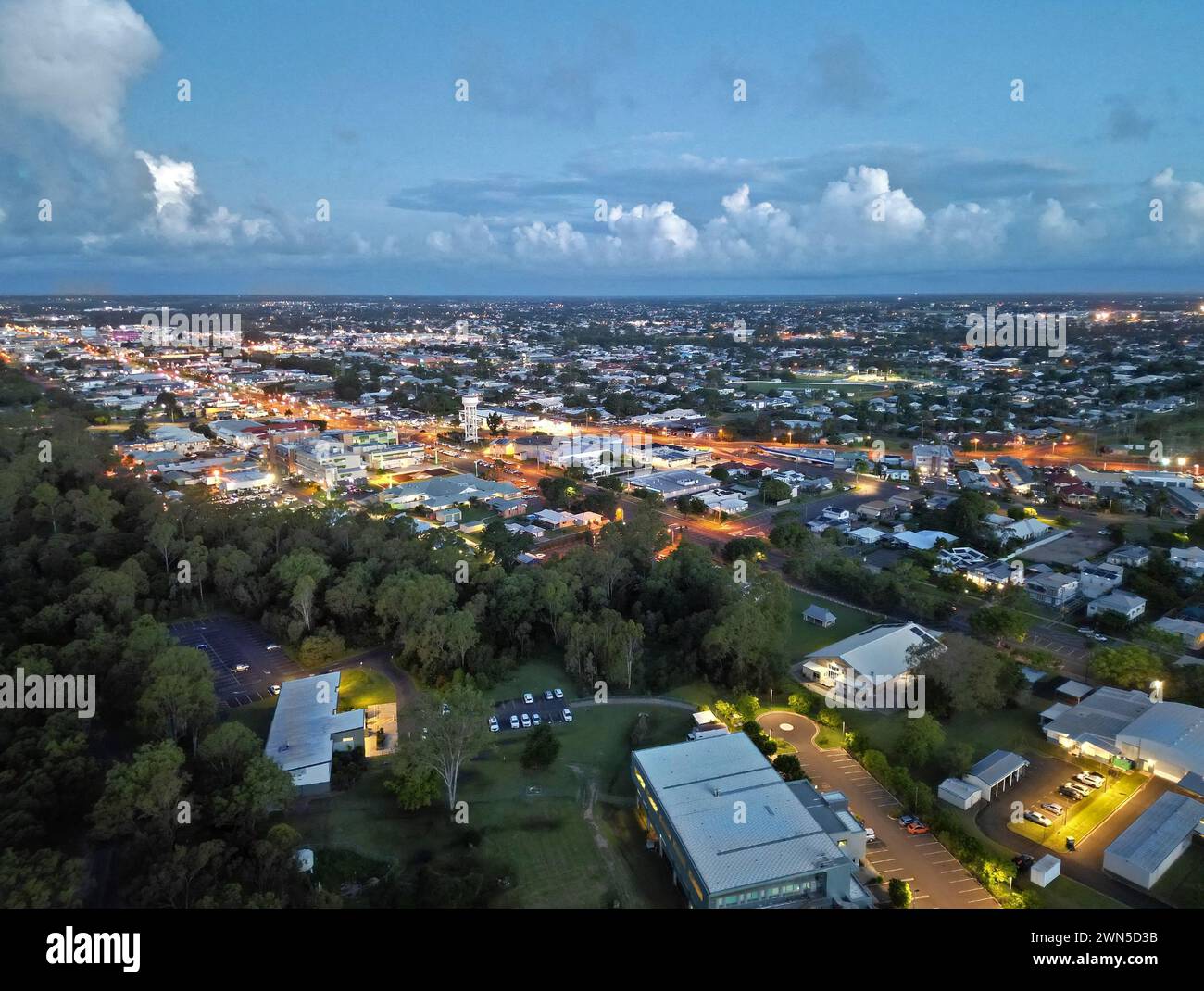 An aerial View of Bundaberg West, Bundaberg, Queensland, Australia ...