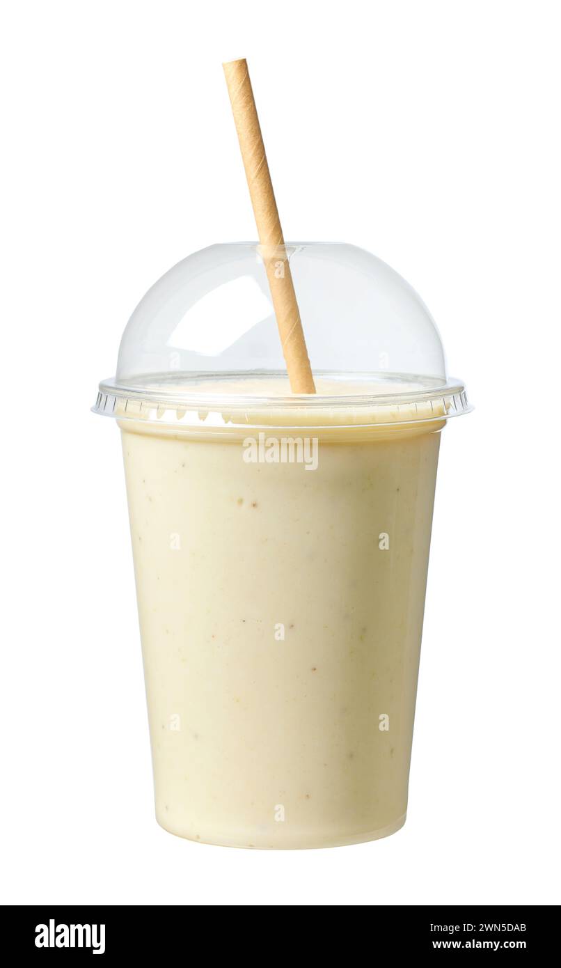 white banana, coconut and pineapple smoothie pina colada in take away ...