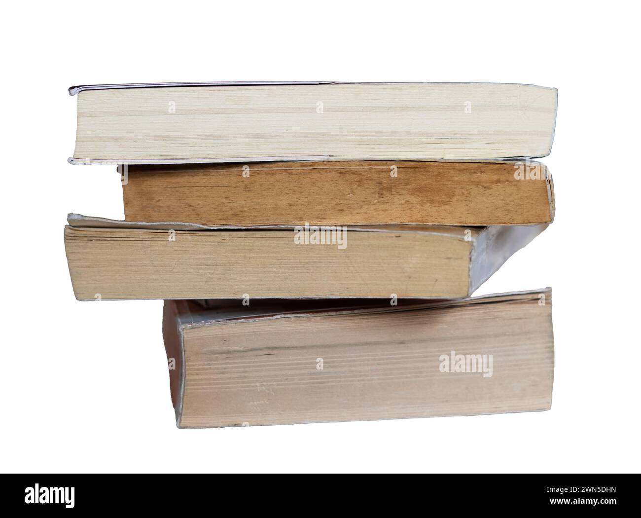 Four old books in a stack isolated from the background Stock Photo - Alamy